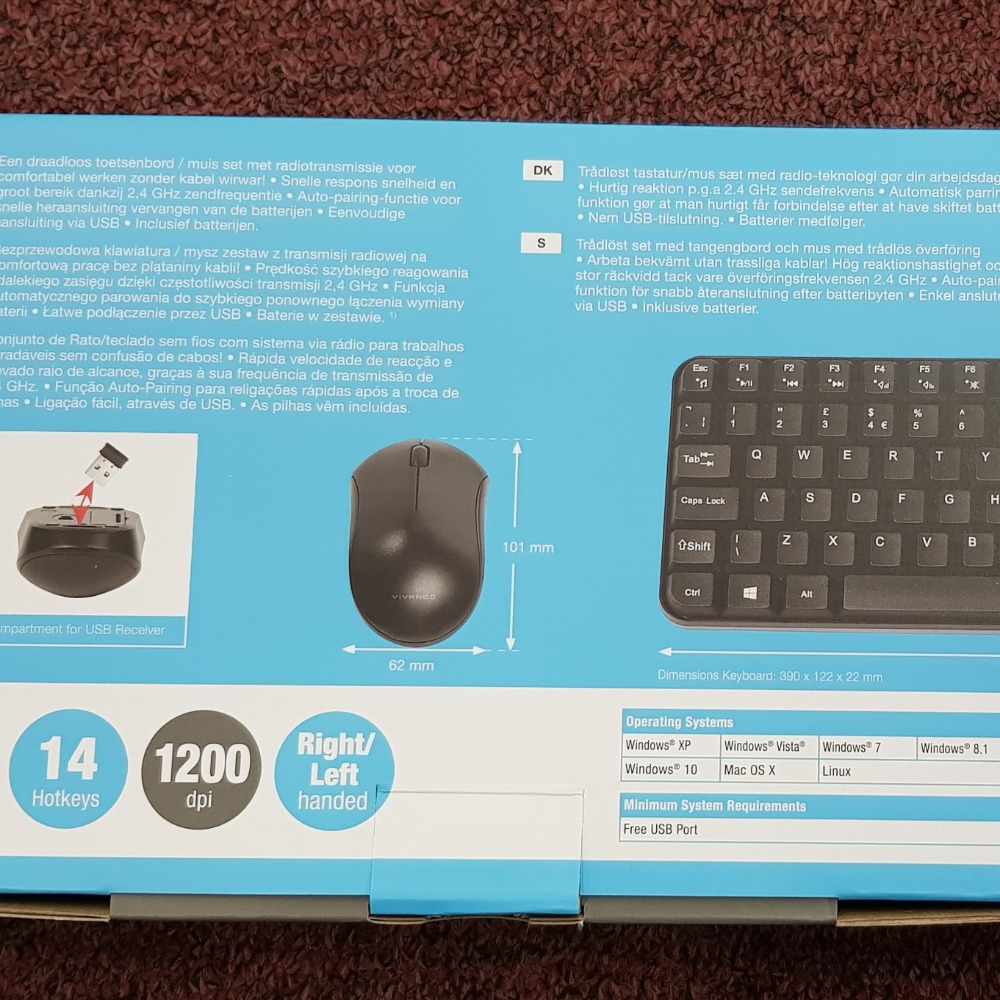 New Vivanco IT-KB MS USB Wireless Keyboard & Mouse - Own4Less